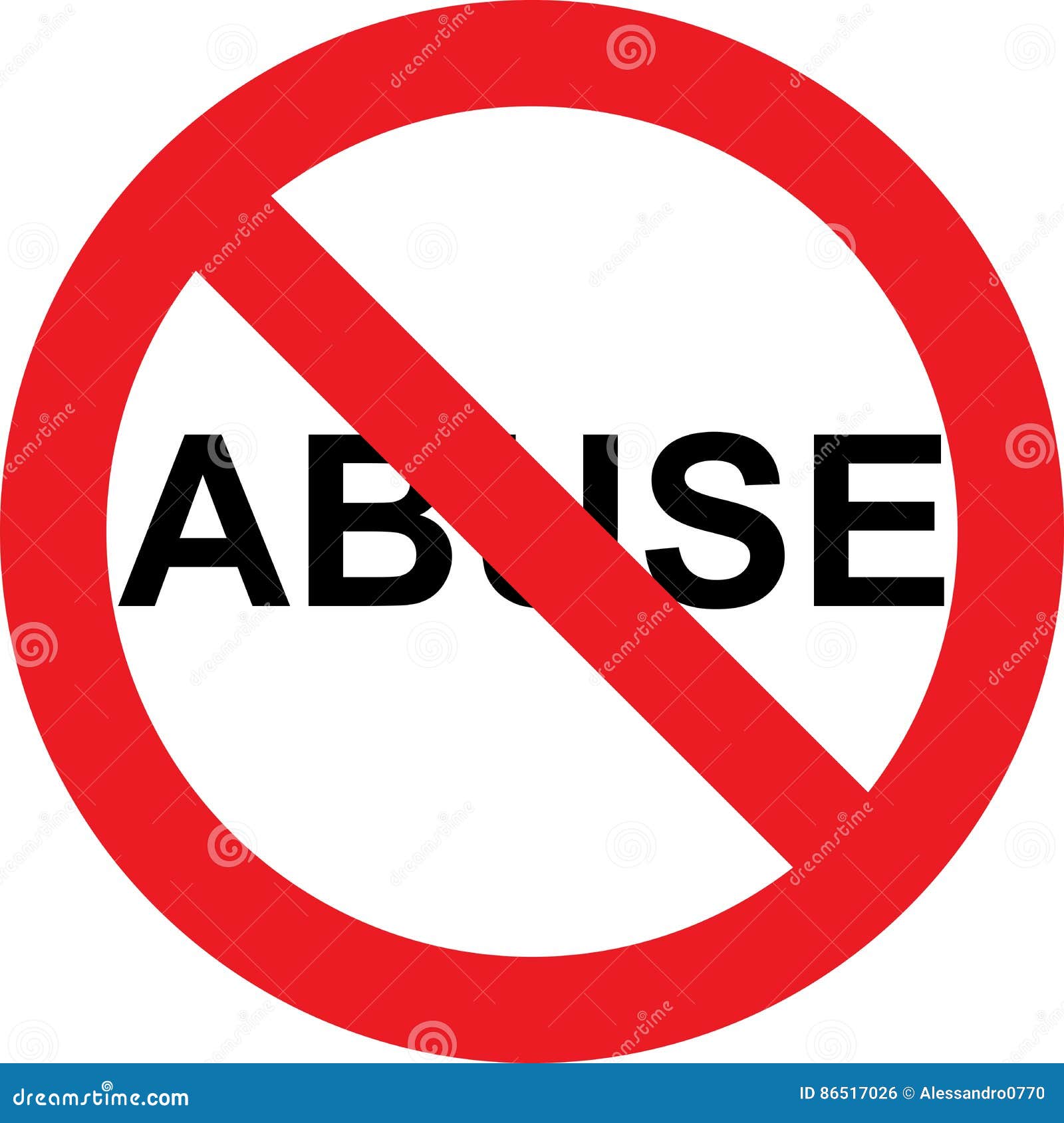 No abuse sign stock illustration. Illustration of regulation - 86517026