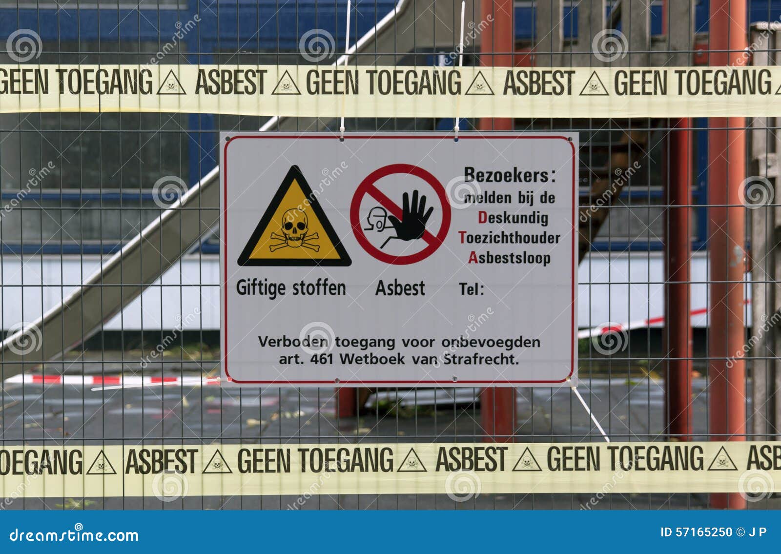 No Access Associated with Pollution by Asbestos Editorial Image - Image ...