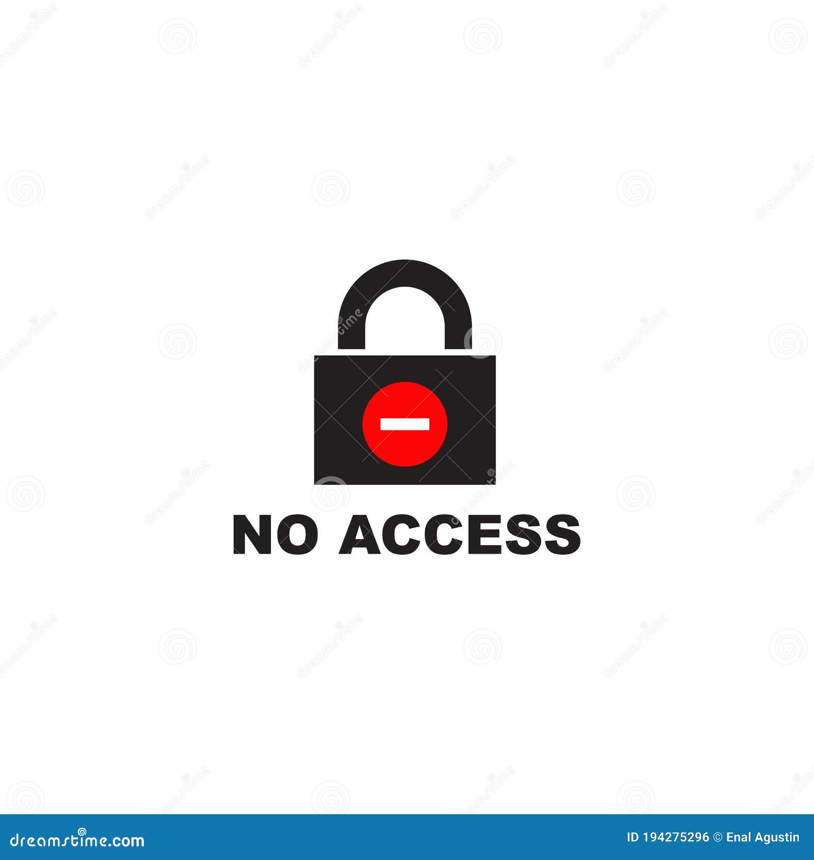 No Access Logo Design Incorporated with Locked Padlock Icon Stock ...