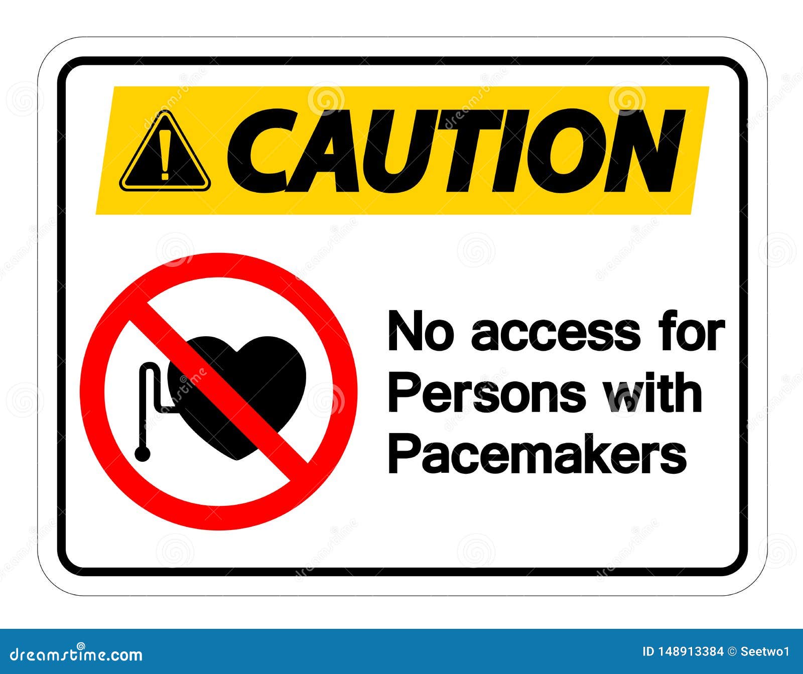 No Access for Persons with Pacemaker Symbol Sign Isolate on White ...