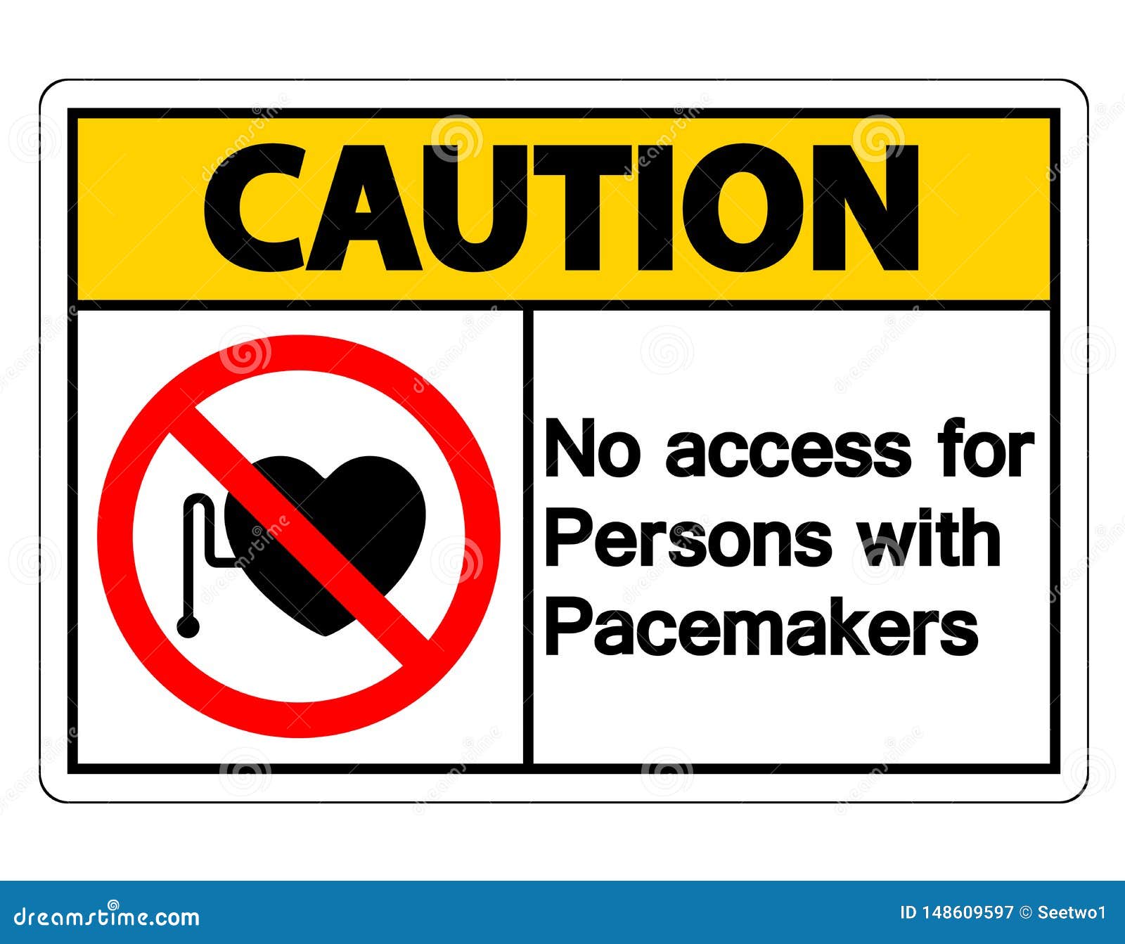 No Access For Persons With Pacemaker Symbol Sign On White Background ...