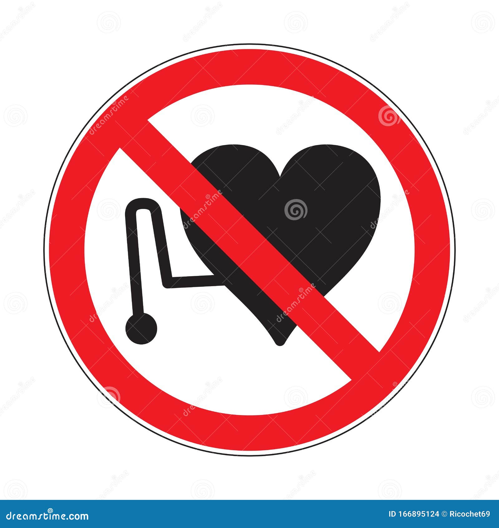 No Access With Cardiac Pacemaker Sign Vector Illustration ...