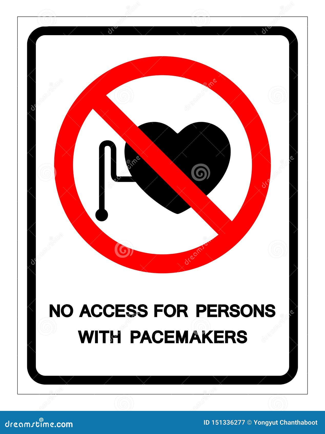 No Access For Persons With Pacemaker Symbol Sign On White Background ...