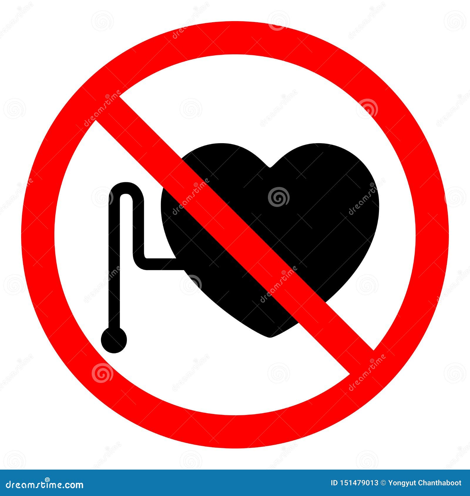 No Access For Persons With Pacemakers Symbol Sign, Vector Illustration ...