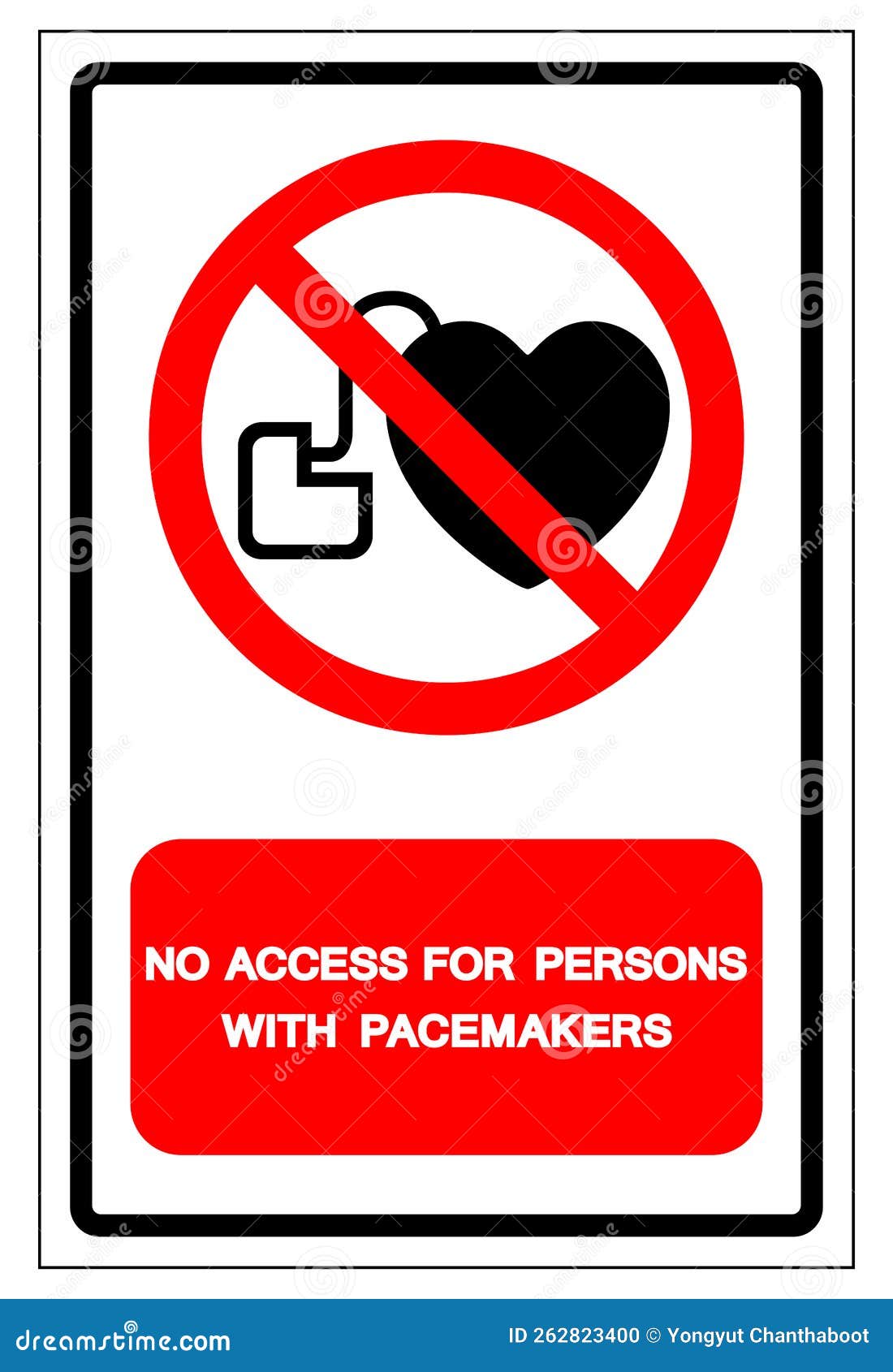 No Access for Persons with Pacemakers Symbol Sign, Vector Illustration ...