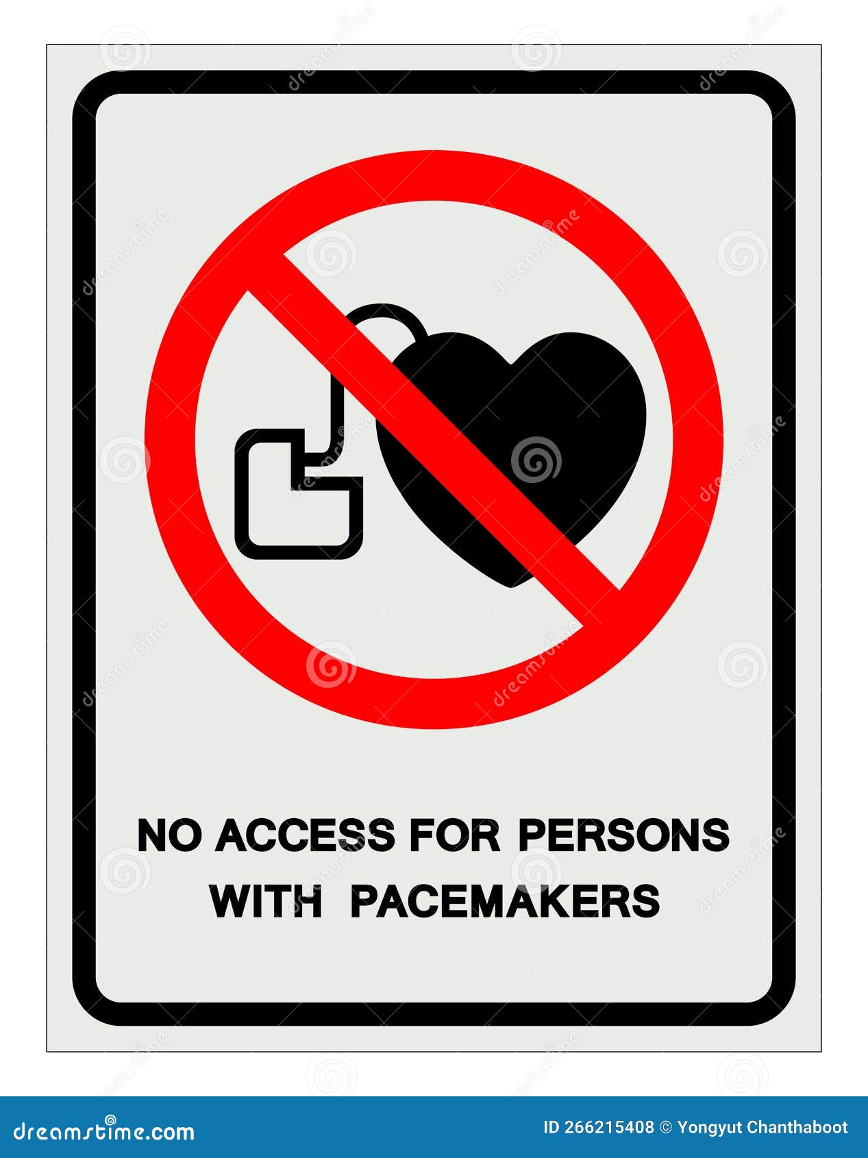 No Access for Persons with Pacemakers Symbol Sign, Vector Illustration ...