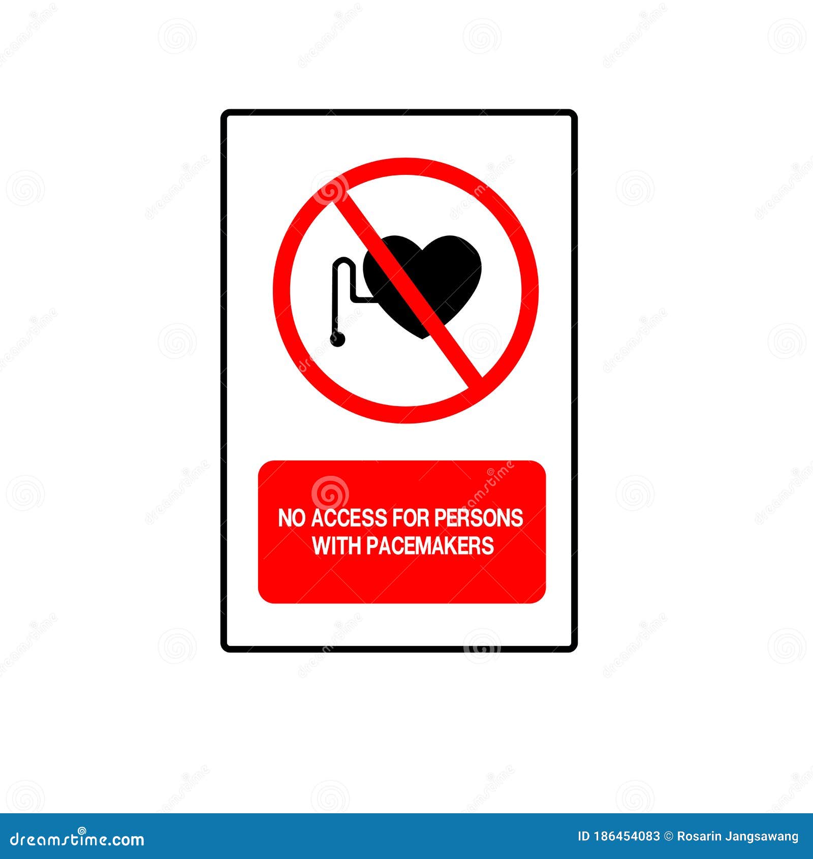 No Access For Persons With Pacemakers Symbol Sign, Vector Illustration ...