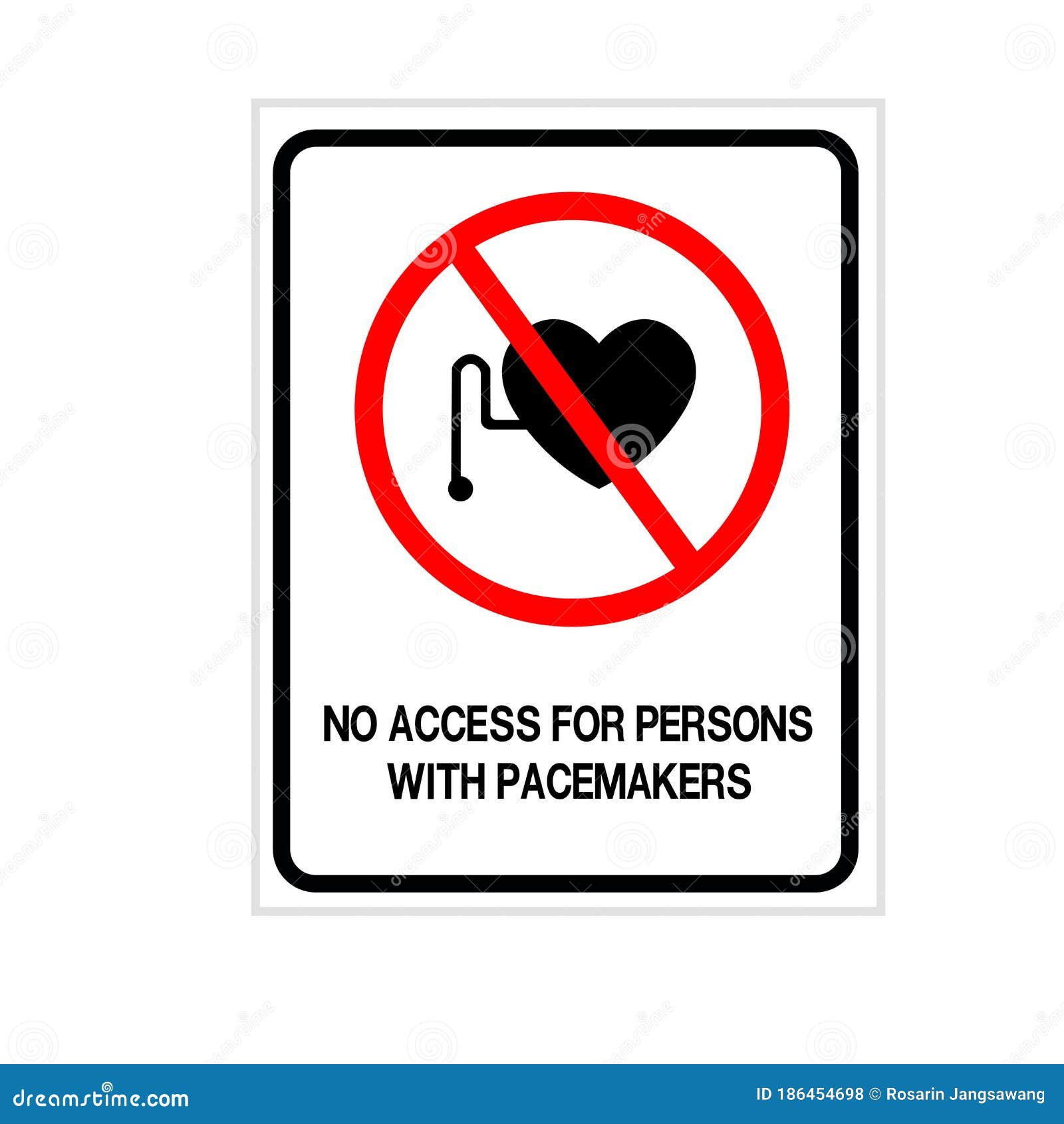 No Access For Persons With Pacemakers Symbol Sign, Vector Illustration ...