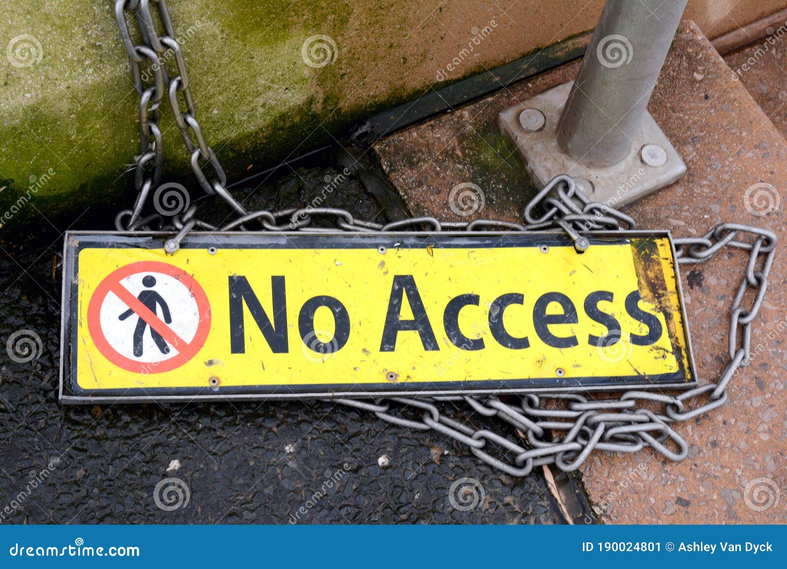 No Access sign with chains stock image. Image of enter - 190024801