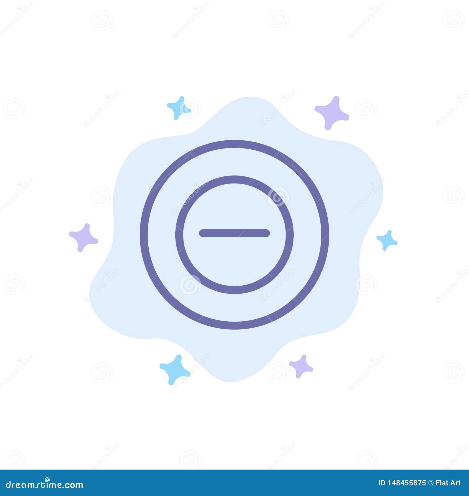 No, Add, less Blue Icon on Abstract Cloud Background Stock Vector ...