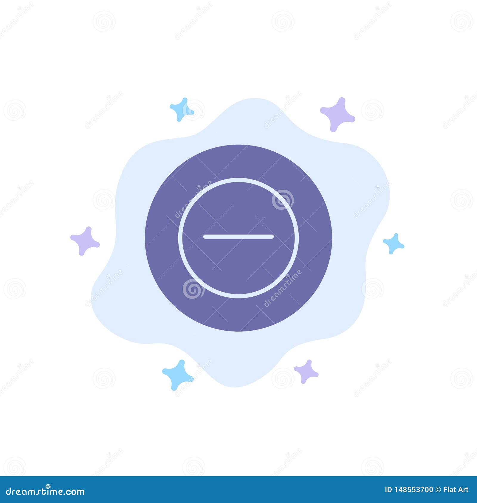 No, Add, less Blue Icon on Abstract Cloud Background Stock Vector ...