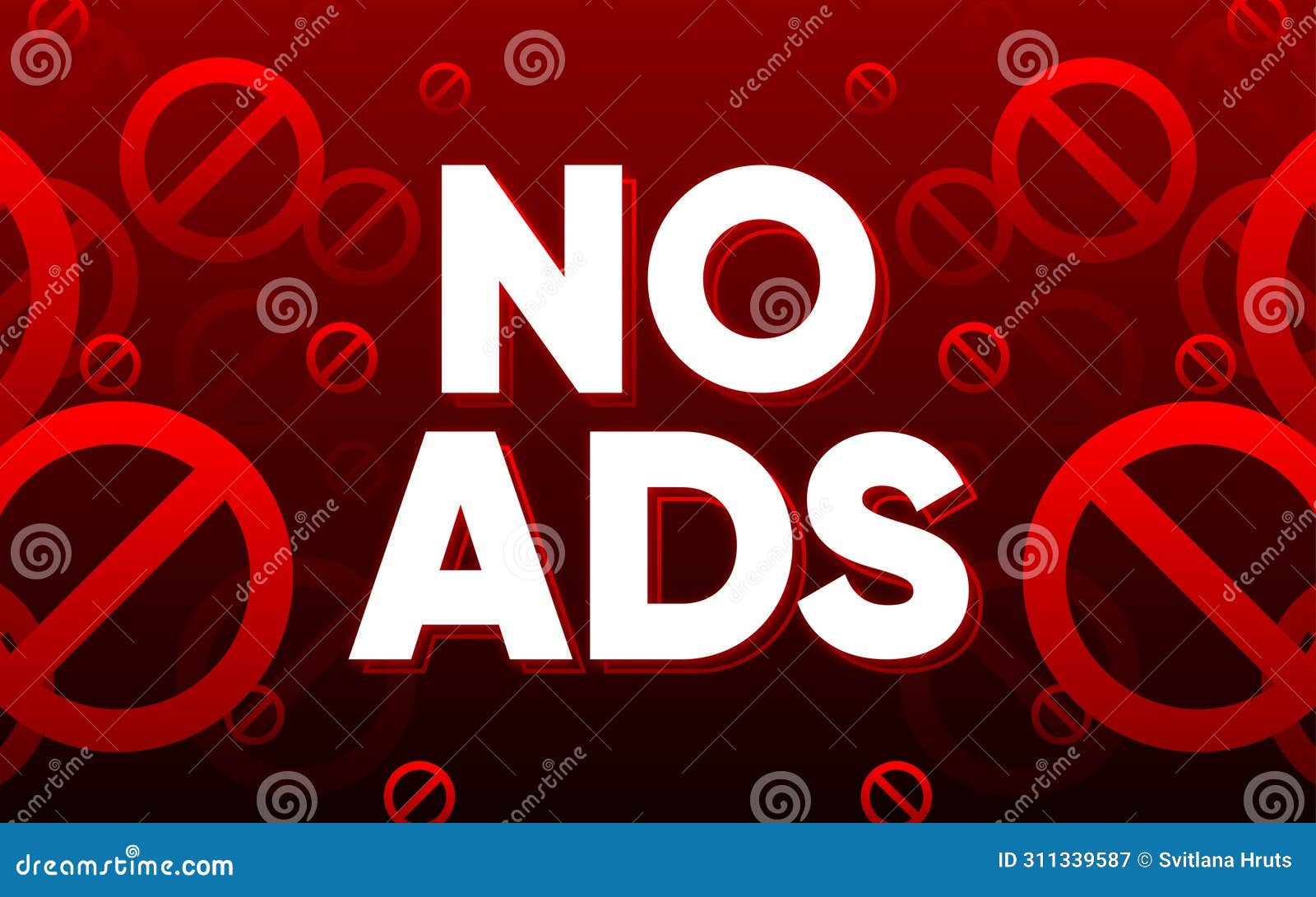 No ADS. Banner for Promotion Design. Internet Advertisement. Banner ...