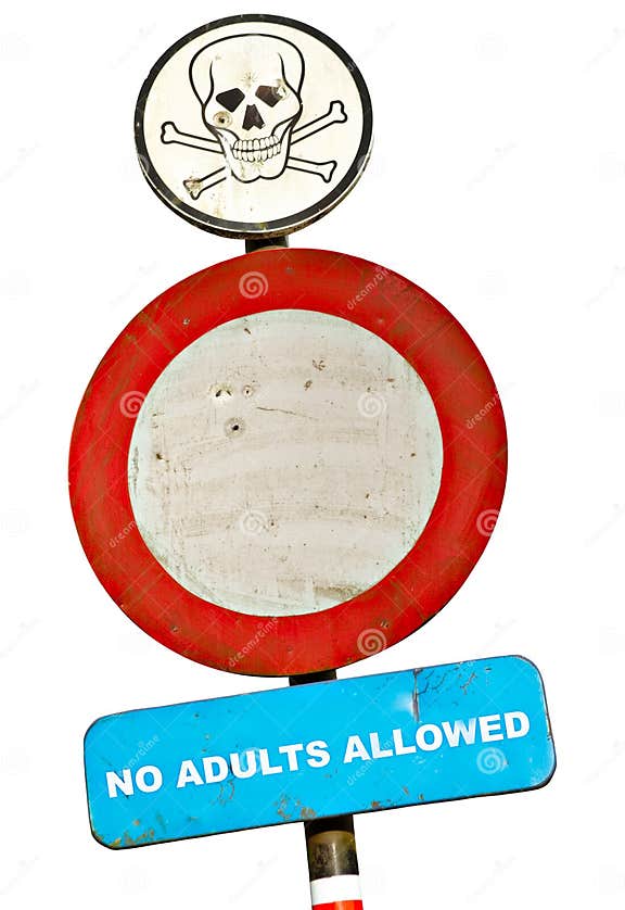 No adults allowed sign stock image. Image of isolated - 11473645