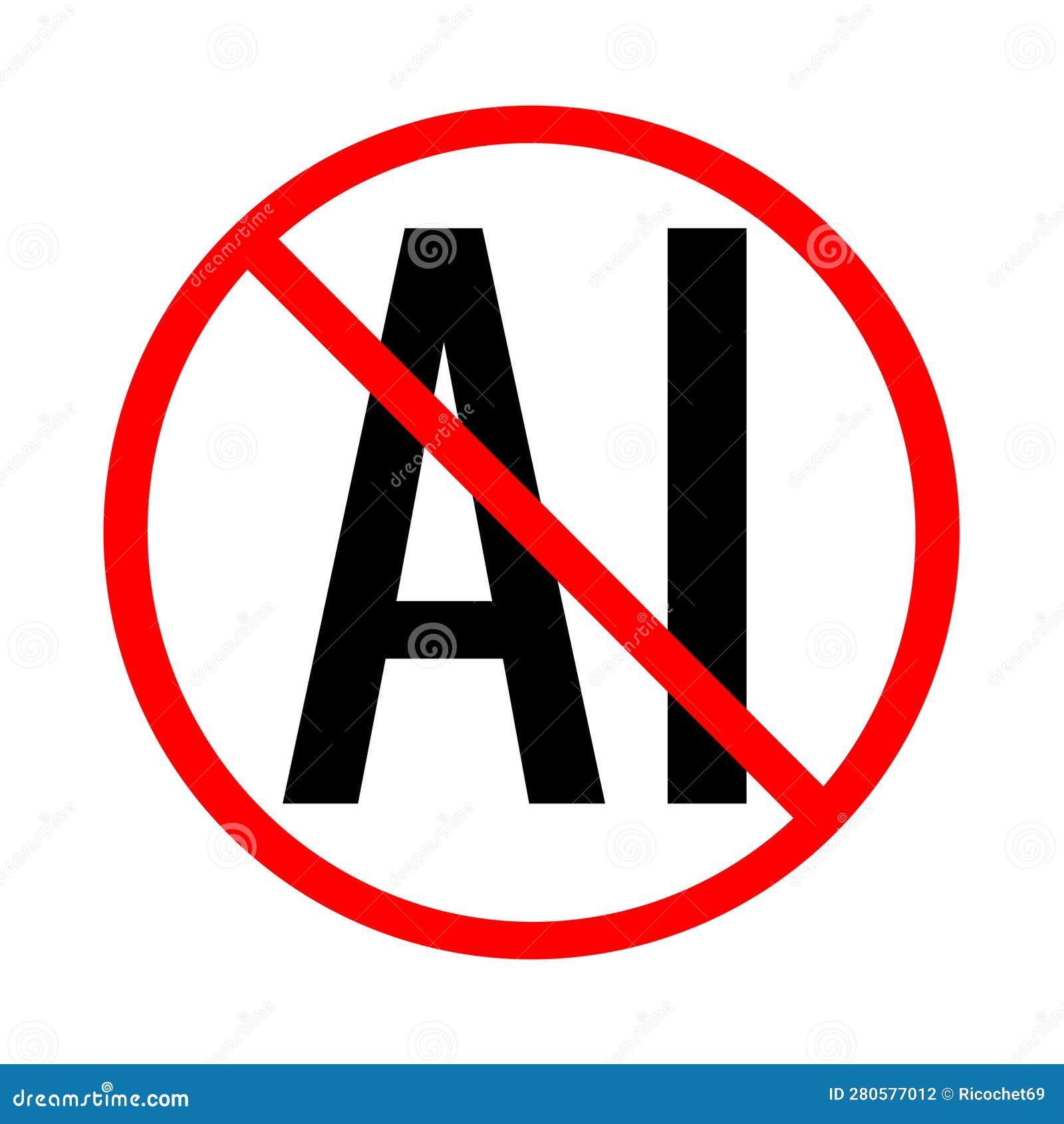 No AI Artificial Intelligence Symbol Icon Stock Illustration ...