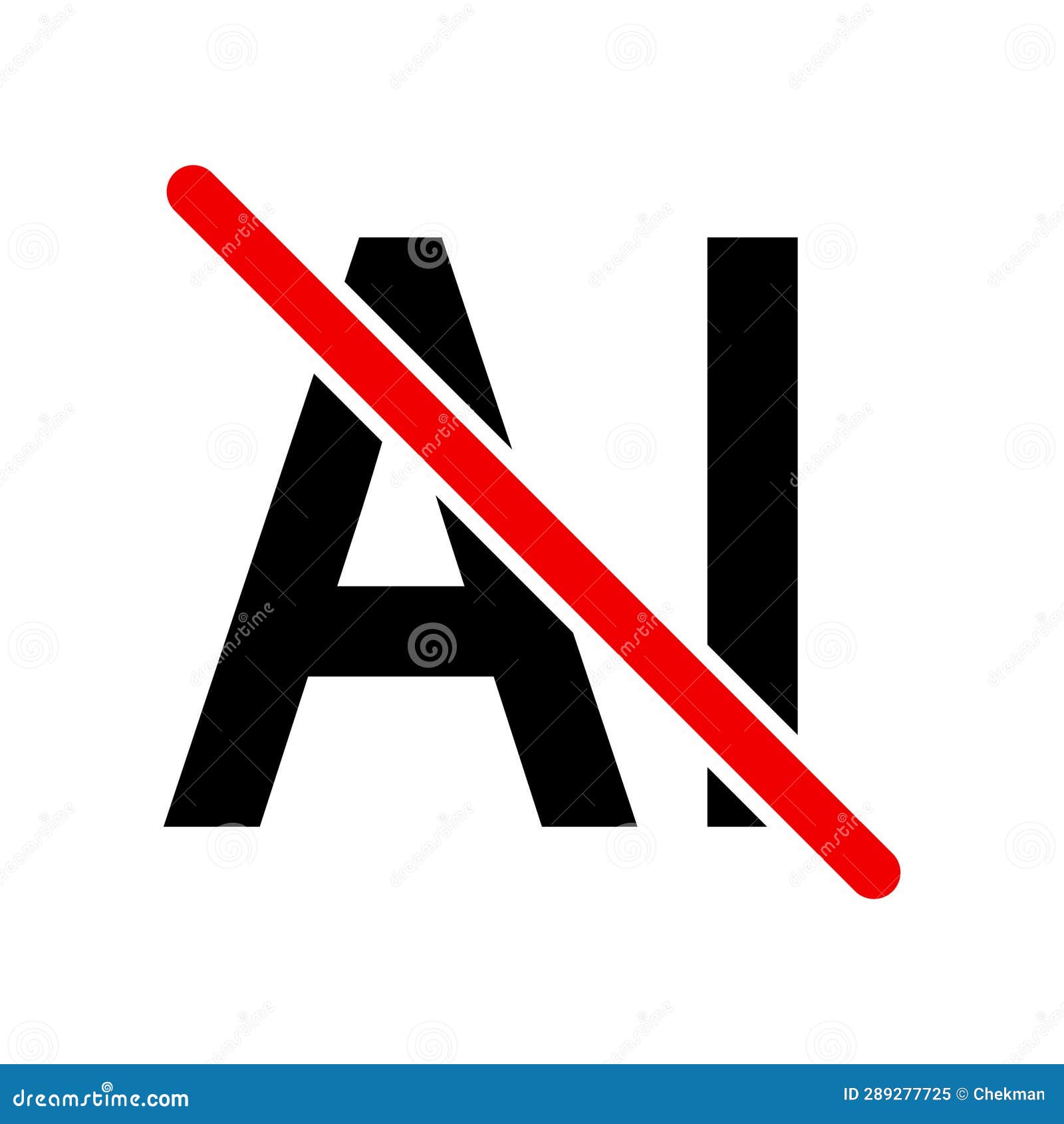 No AI Sign. Prohibition Ai Tools Stock Illustration - Illustration of ...