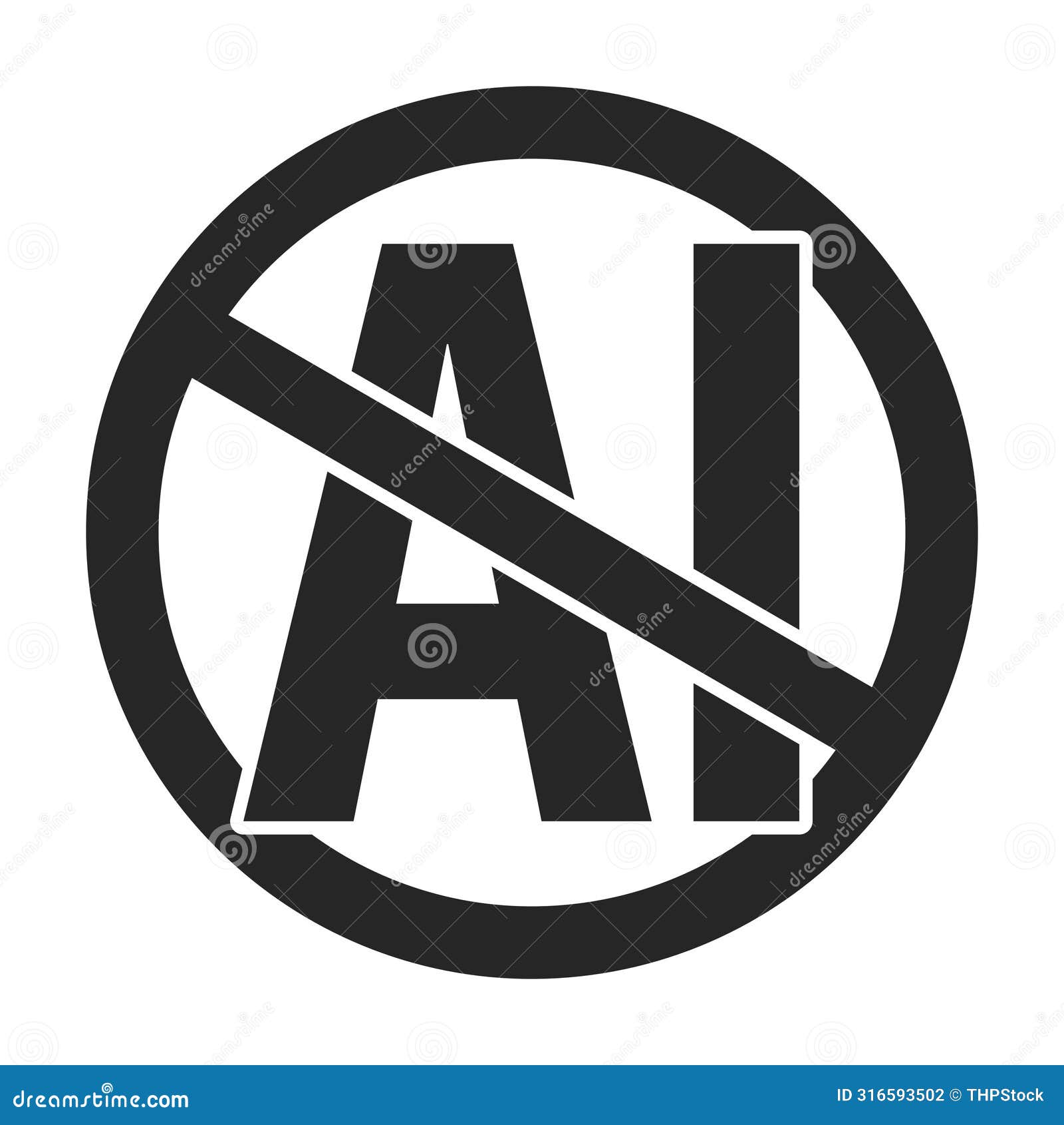 No AI Sign Vector Symbol stock photo. Illustration of simple - 316593502