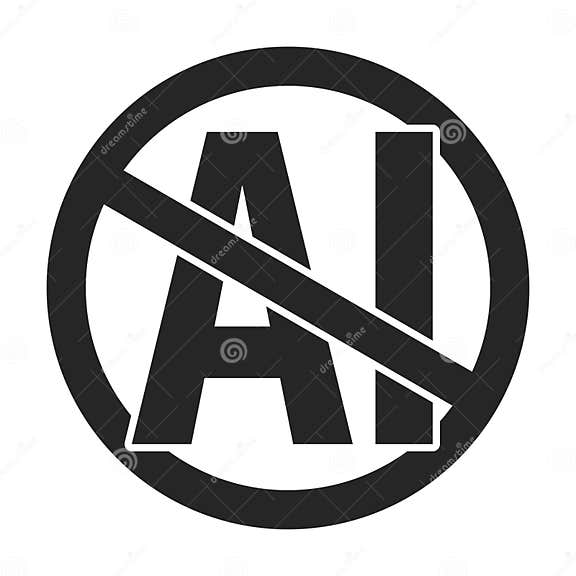 No AI Sign Vector Symbol stock photo. Illustration of simple - 316593502