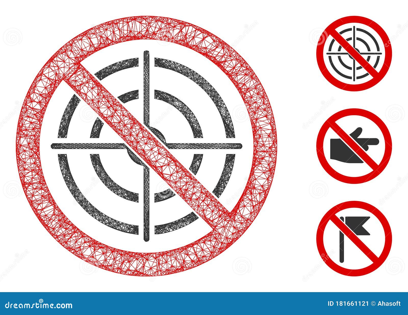 No Aim Polygonal Web Vector Mesh Illustration Stock Illustration ...
