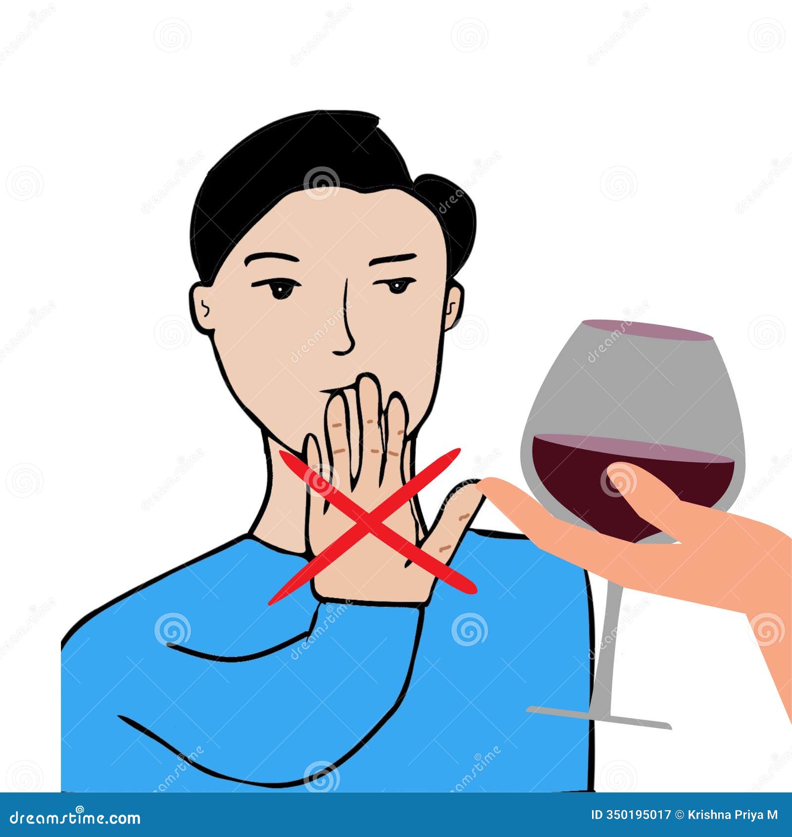 No Alcohol Illustraion Cartoon Stock Illustration - Illustration of ...