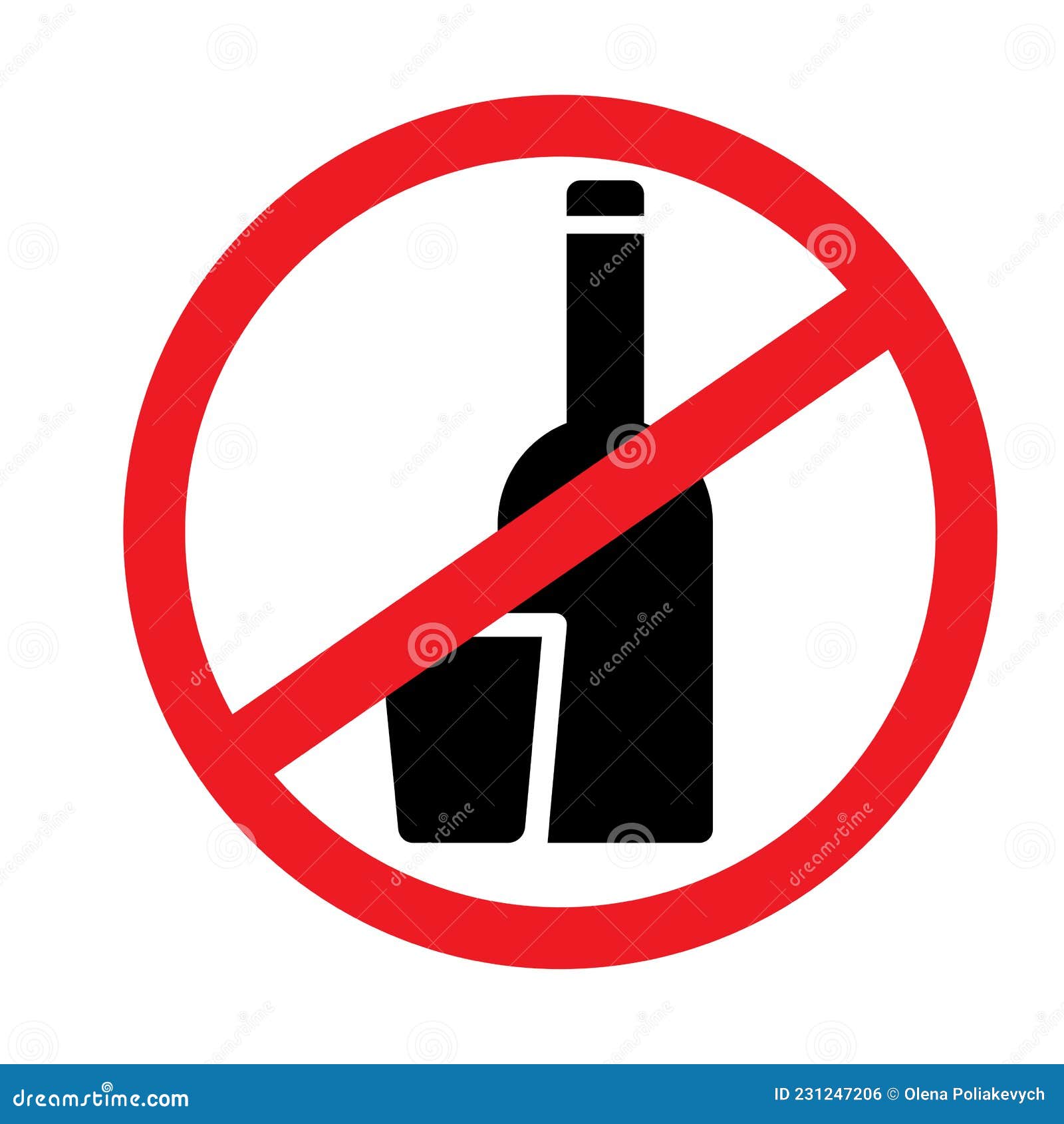 No Alcohol Icon Prohibited Sign Isolated Red Object Save Health