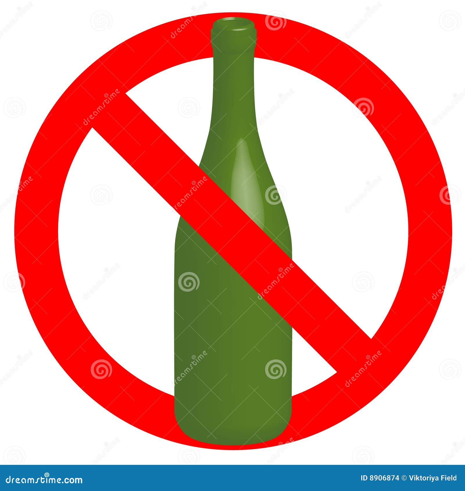 Alcohol Not Permitted Allowed Sign. Bottle Glass Drink Forbidden ...