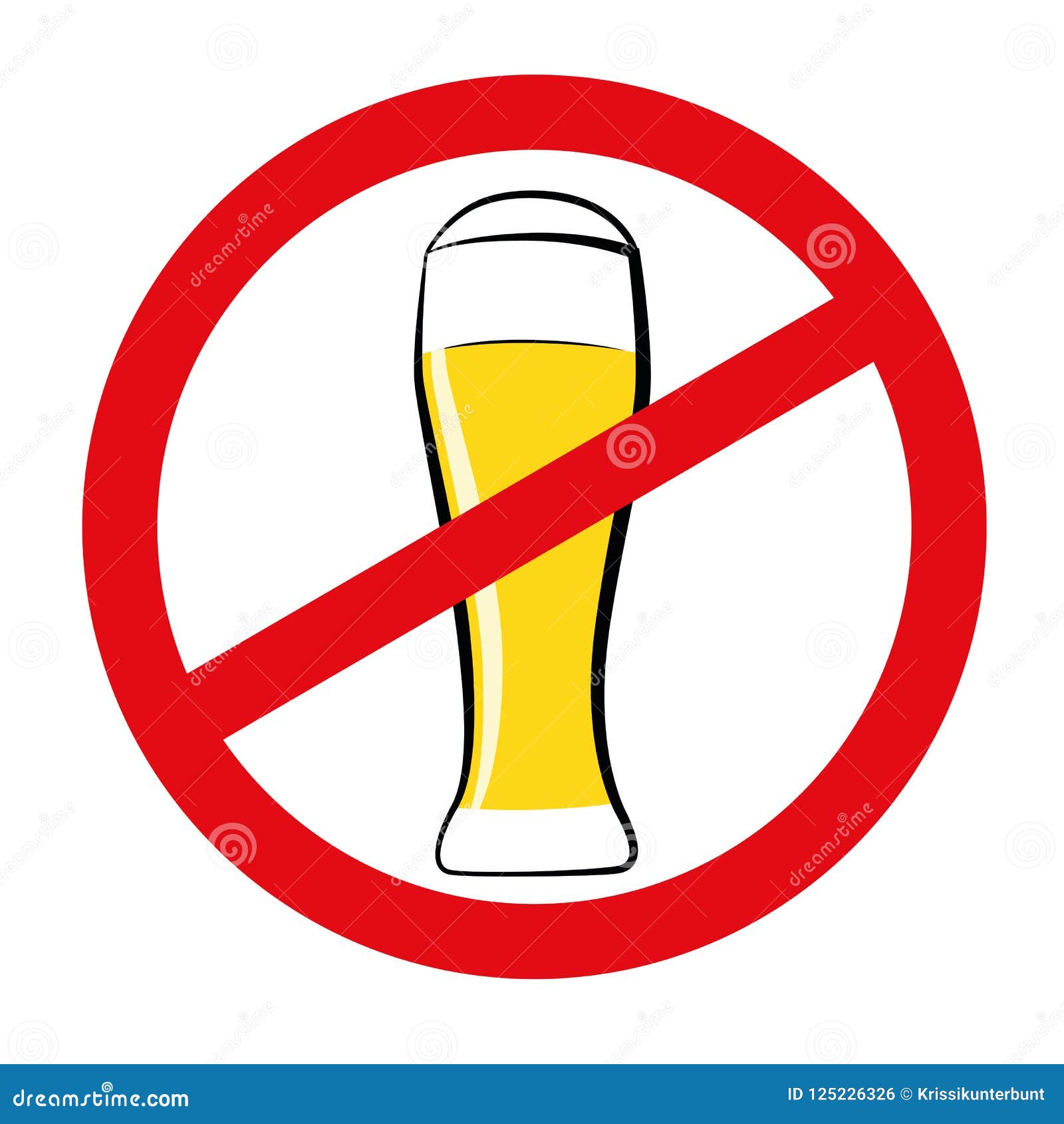 No Alcohol Sign Prohibiting Alcohol Red Forbidden Symbol Stock Vector