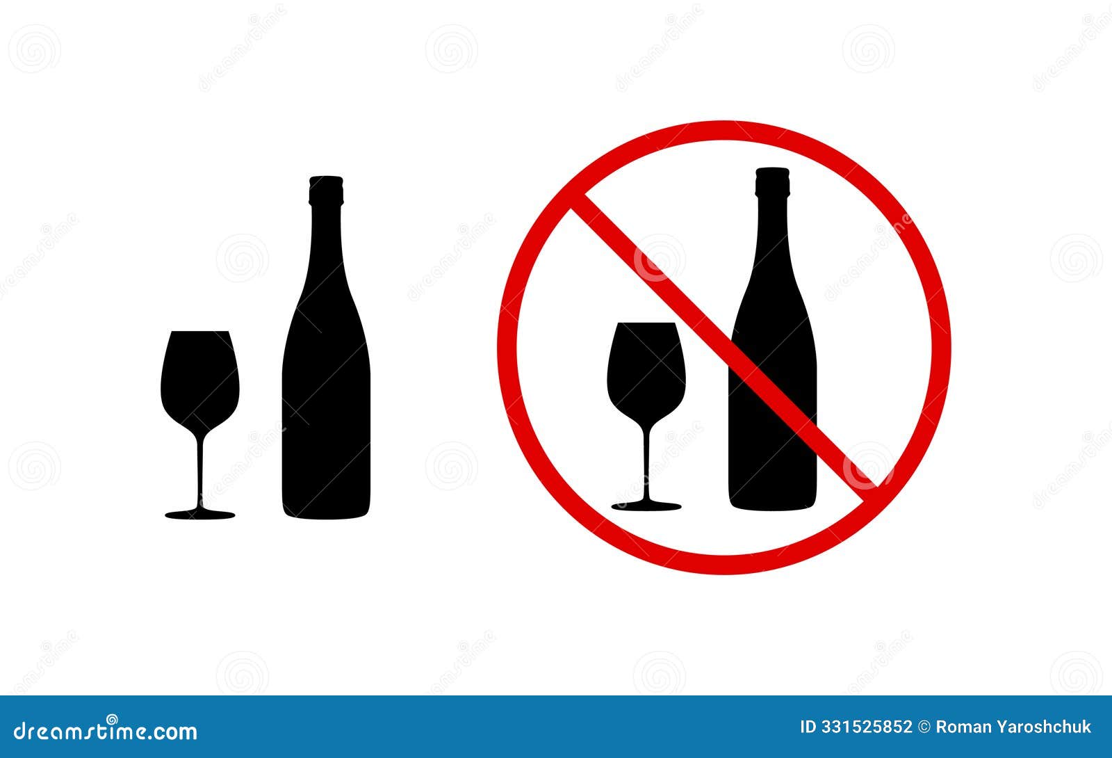 No Alcohol Sign. Alcohol Prohibition Symbol Stock Illustration ...