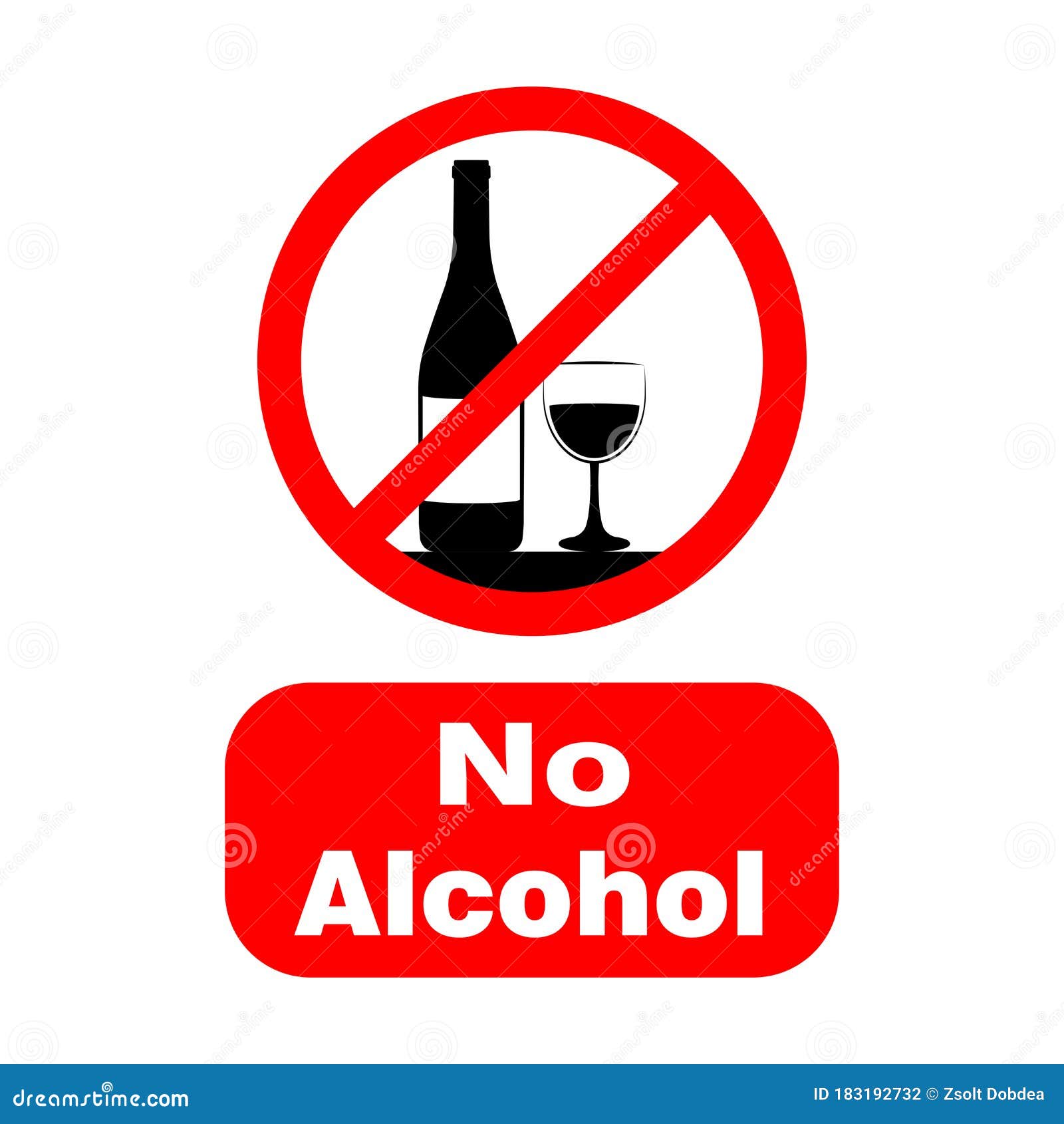 No Alcohol, Sign or Symbol . Vector Design Isolated on White Background ...