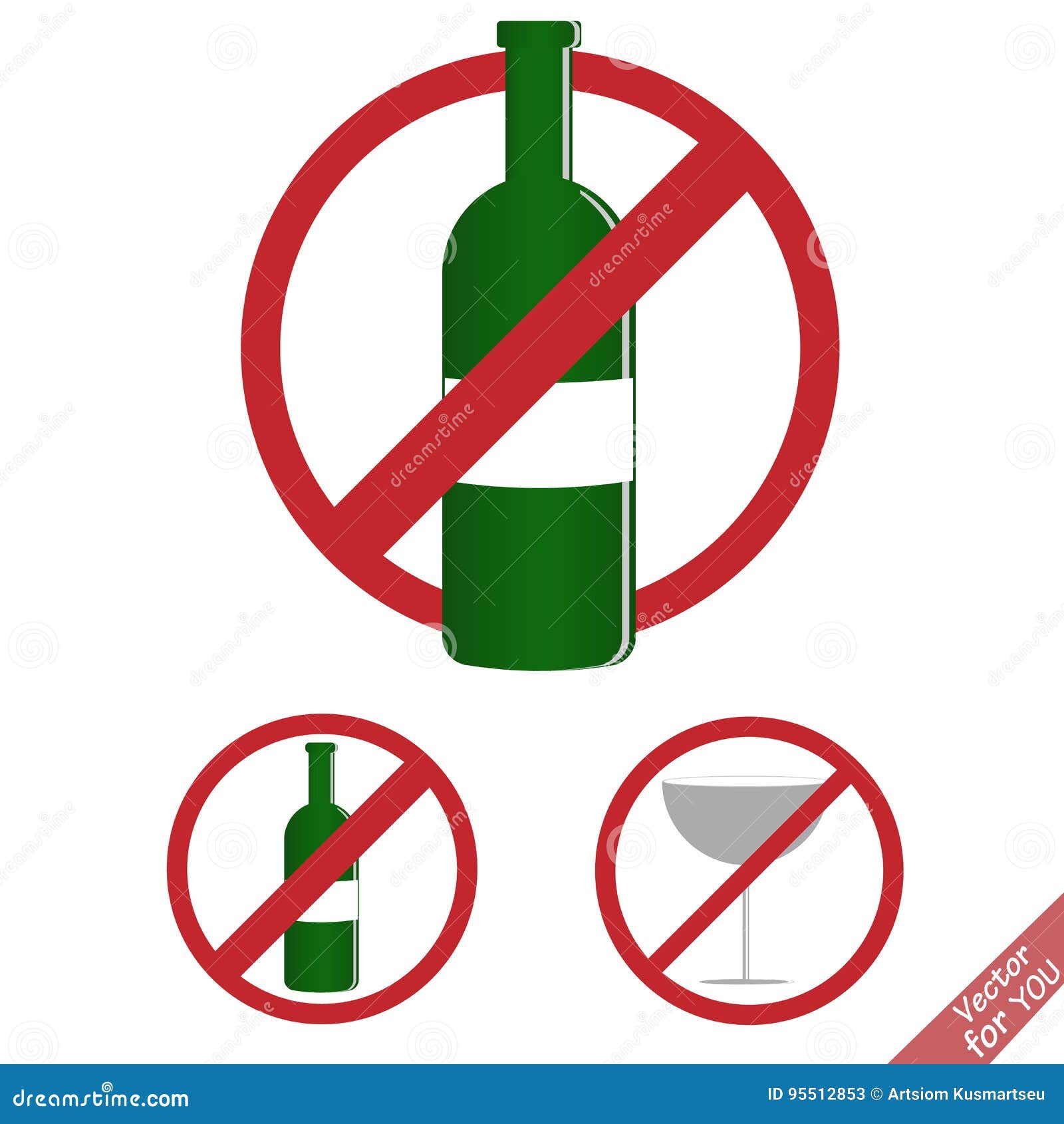 No alcohol sign stock vector. Illustration of design - 95512853
