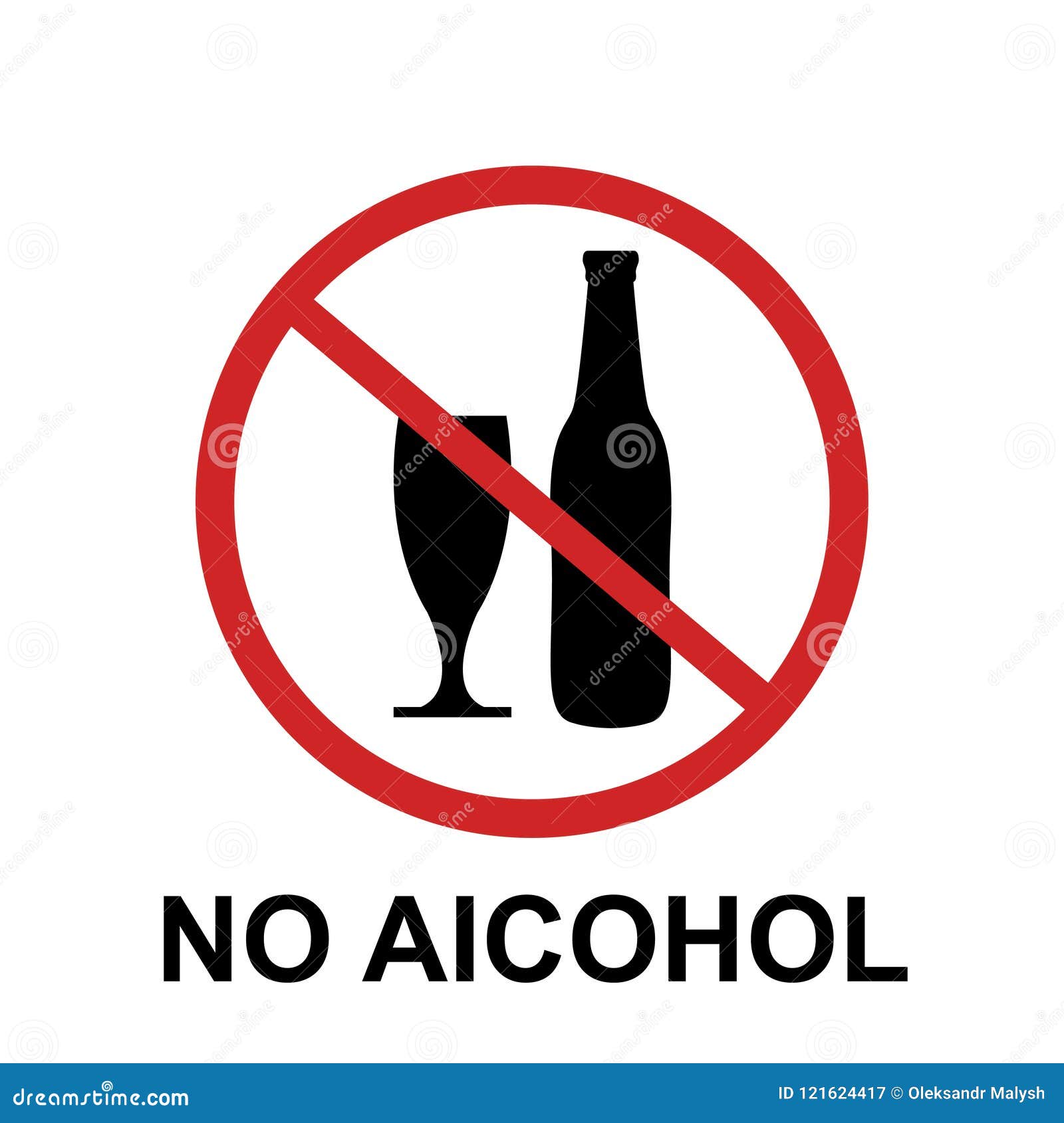 No alcohol sing stock vector. Illustration of prevent - 121624417