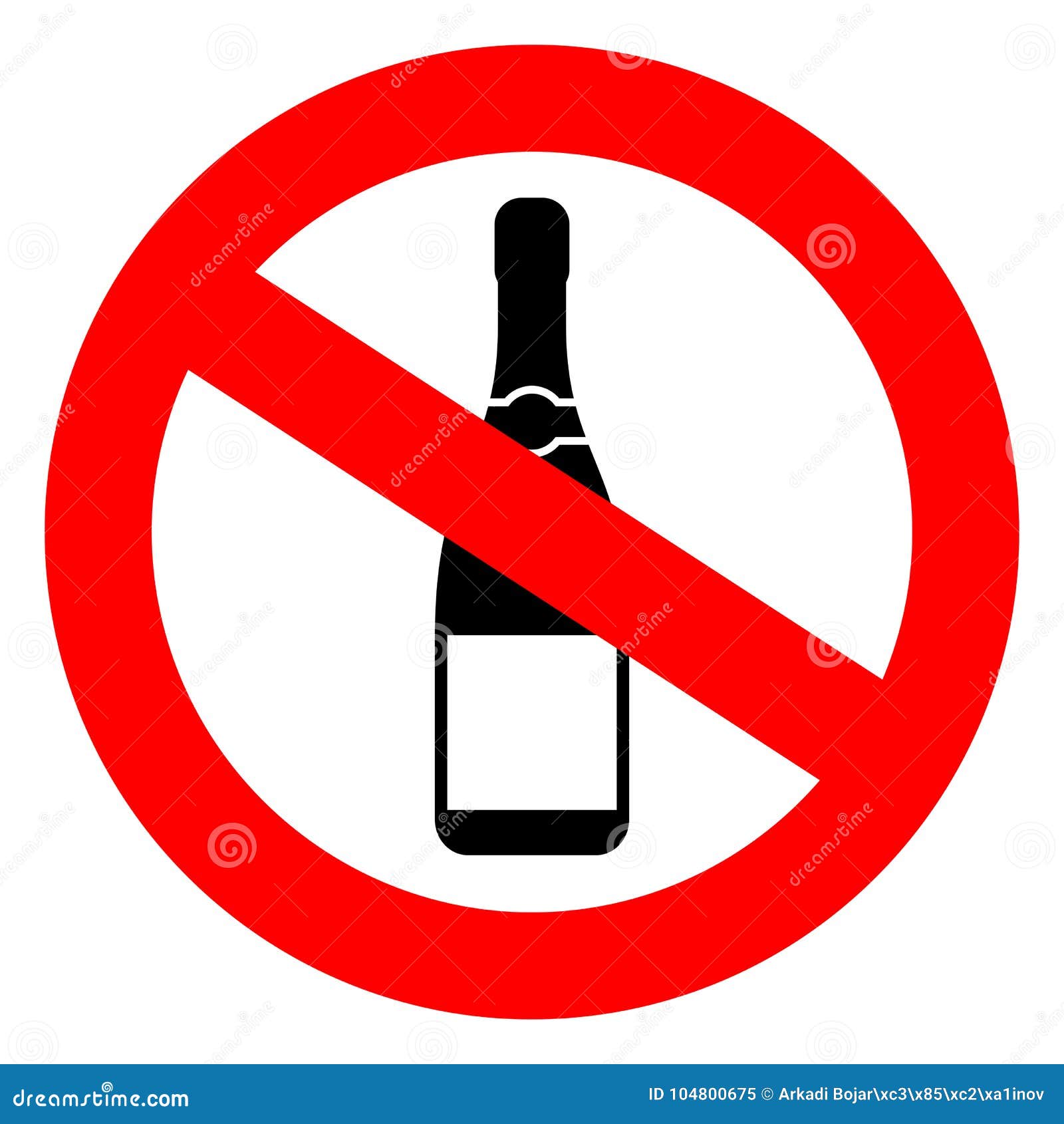No alcohol vector sign stock vector. Illustration of concept - 104800675