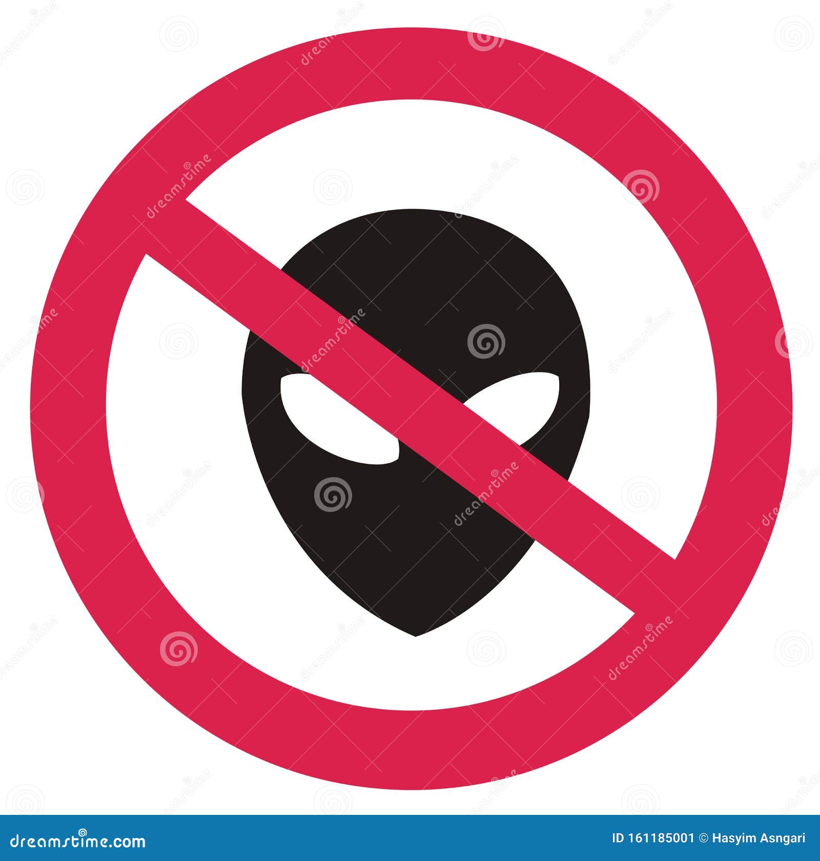 No Alien Allowed Prohibition Sign Vector Stock Vector - Illustration of ...