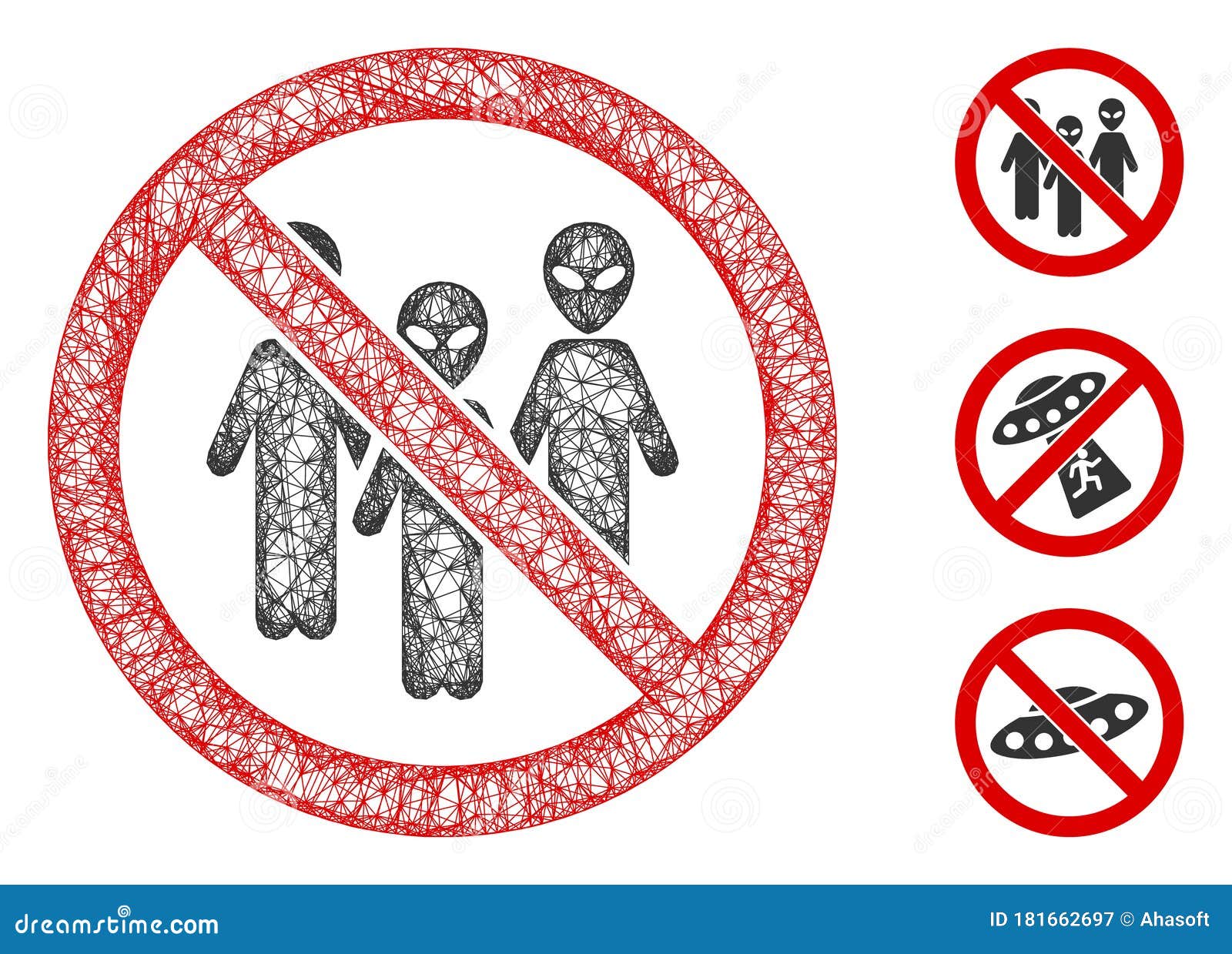 No Aliens Polygonal Web Vector Mesh Illustration Stock Illustration ...