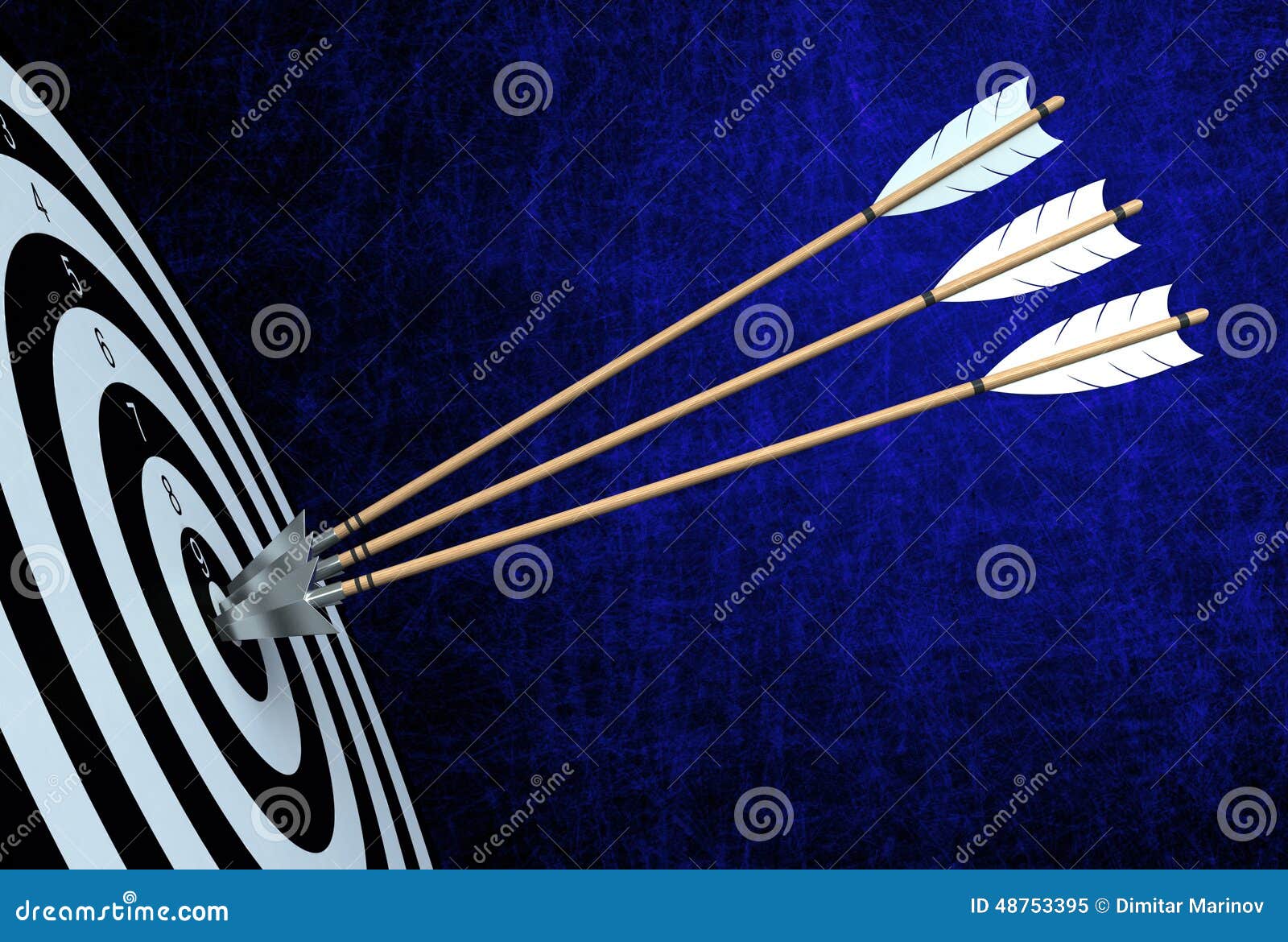 No alvo ilustração stock. Ilustração de batida, setas - 48753395