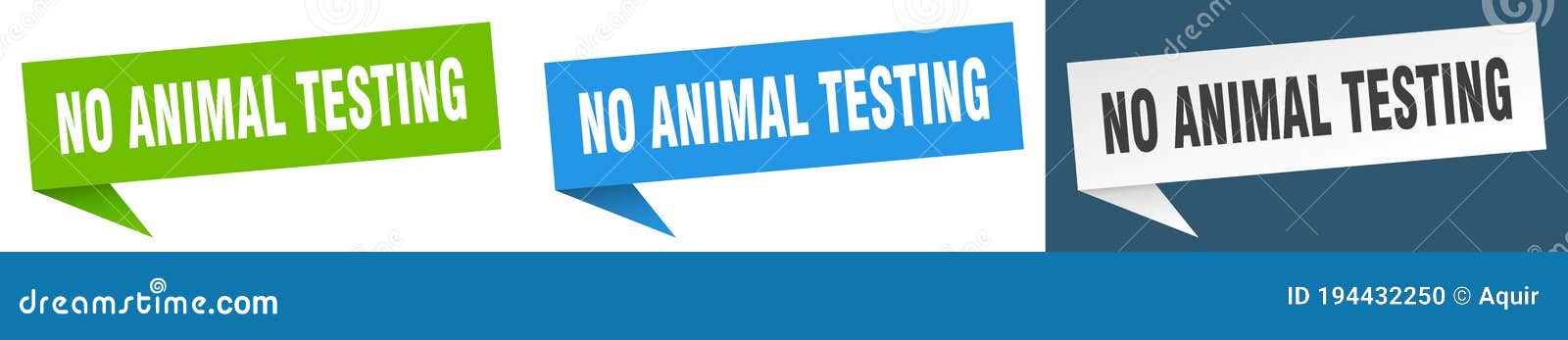 No Animal Testing Banner. No Animal Testing Speech Bubble Label Set ...