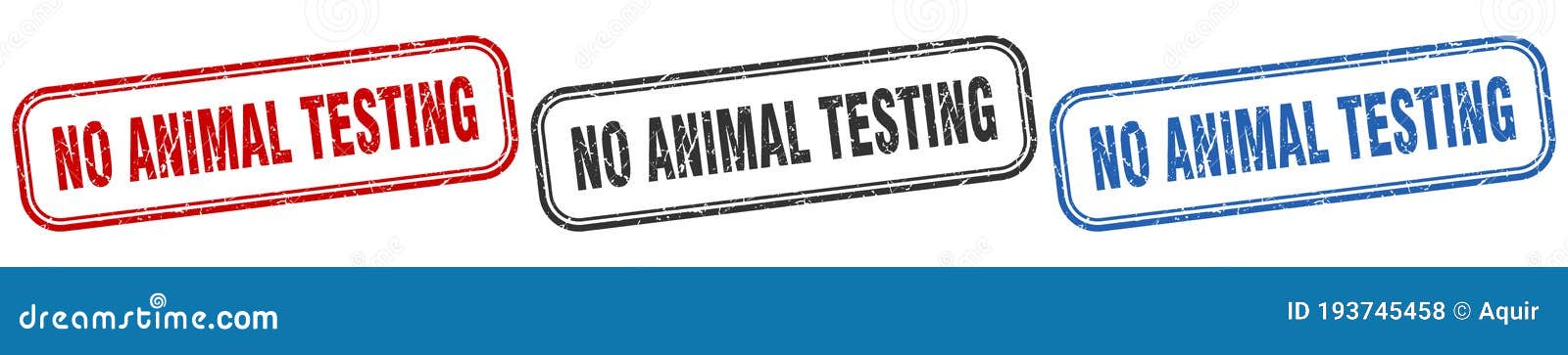 No Animal Testing Square Isolated Sign Set. No Animal Testing Stamp ...