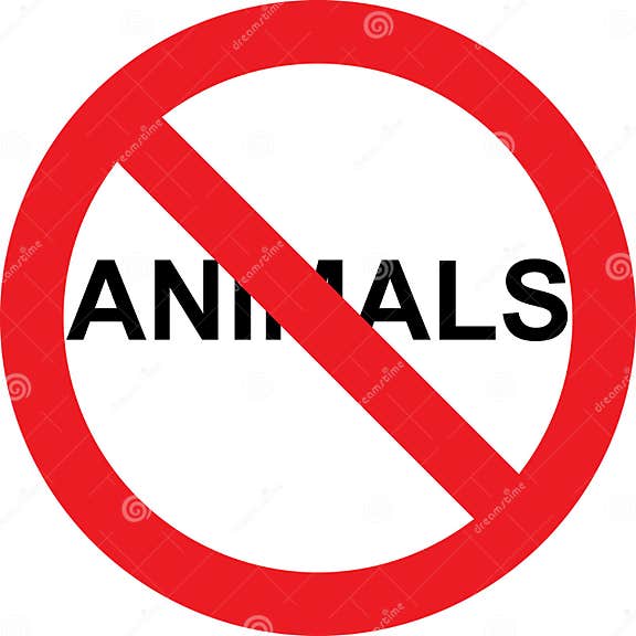 No animals sign stock illustration. Illustration of round - 86517013