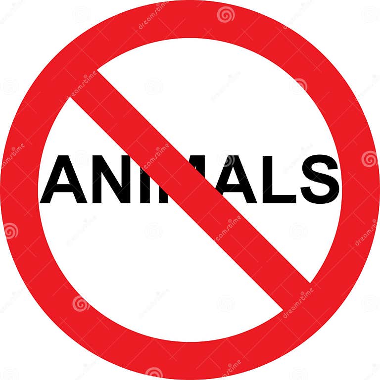No animals sign stock illustration. Illustration of round - 86517013
