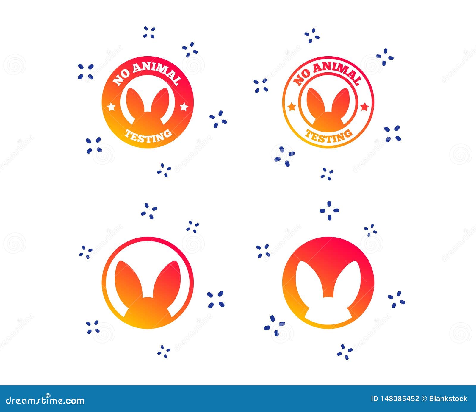 No Animals Testing Icons. Non-human Experiments. Vector Stock Vector ...