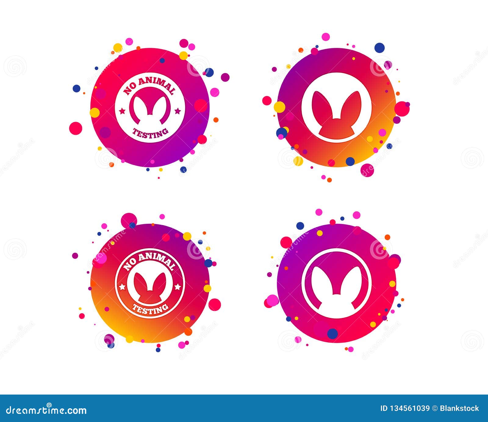 No Animals Testing Icons. Non-human Experiments. Vector Stock Vector ...