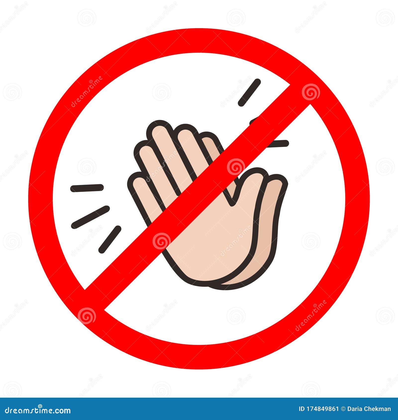 No Applause Vector Icon. Flat No Applause Symbol is Isolated on a White ...