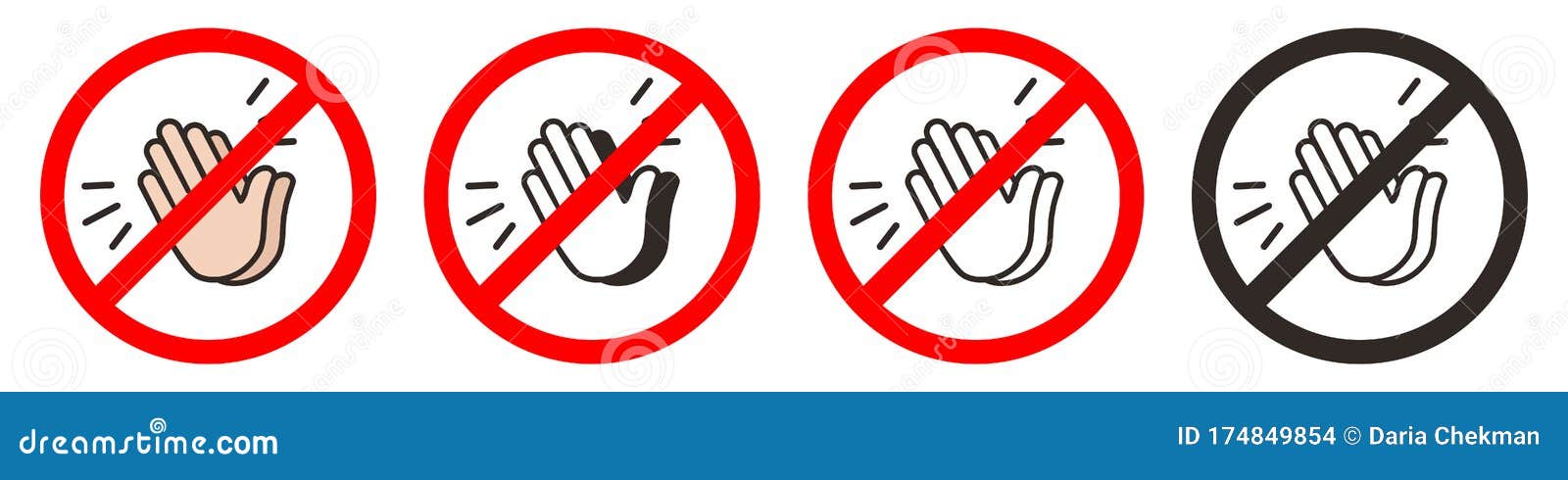 No Applause Vector Set Icon. Flat No Applause Symbol is Isolated on a ...