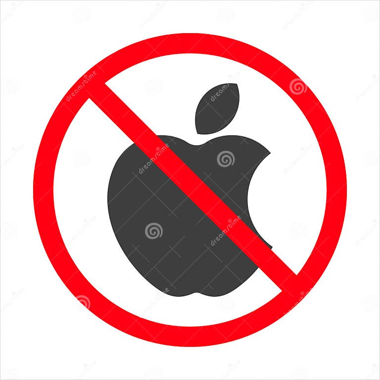 No Apple Sign on White Background. EPS 10 Stock Vector - Illustration ...