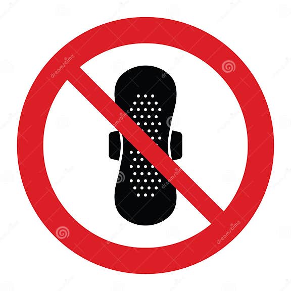 No Arrojar El Icono De La Toalla Sanitaria Femenina Señal Prohibida
