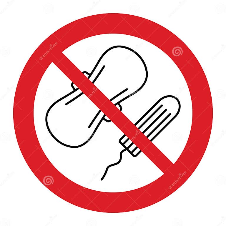 No Arrojar El Icono De La Toalla Sanitaria Femenina Señal Prohibida