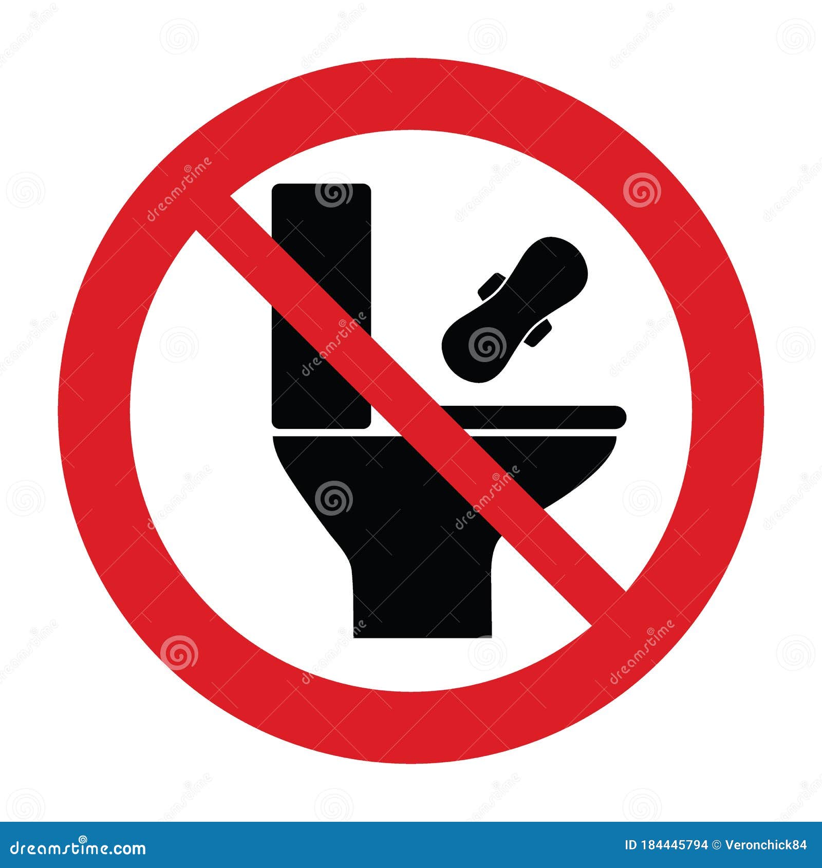 No Arrojar El Icono De La Toalla Sanitaria Femenina Señal Prohibida