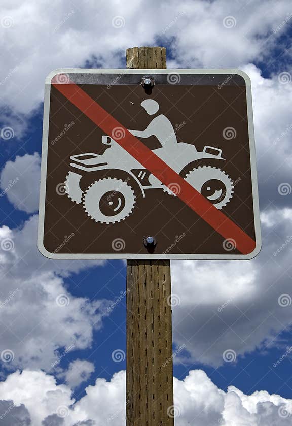 No ATV Allowed Sign stock image. Image of forbid, forbidden - 15163745