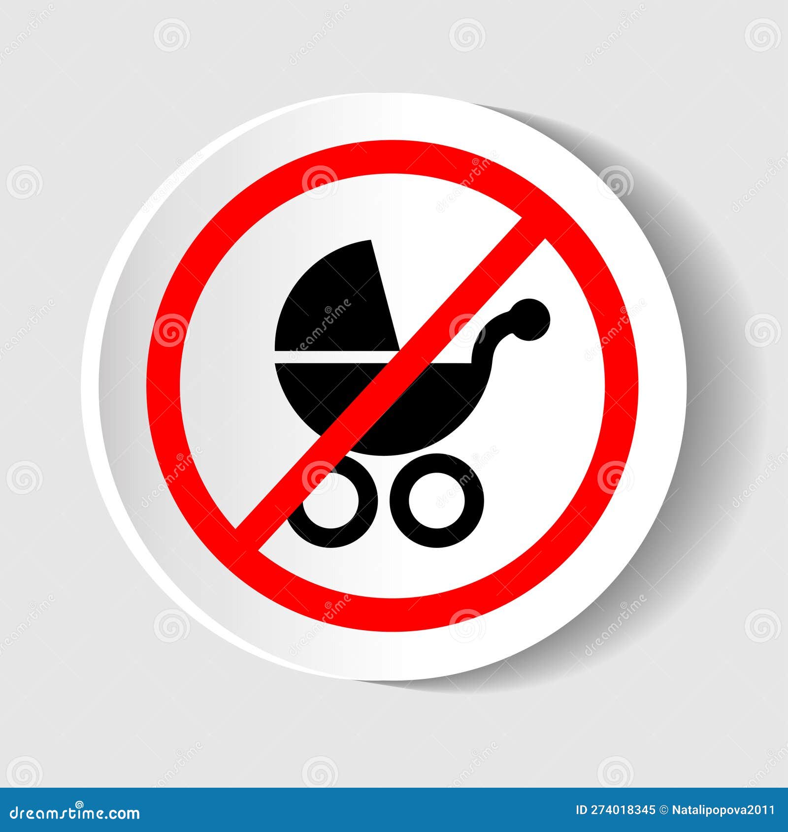 No Baby Carriage Vector Icon Stock Vector - Illustration of notice ...