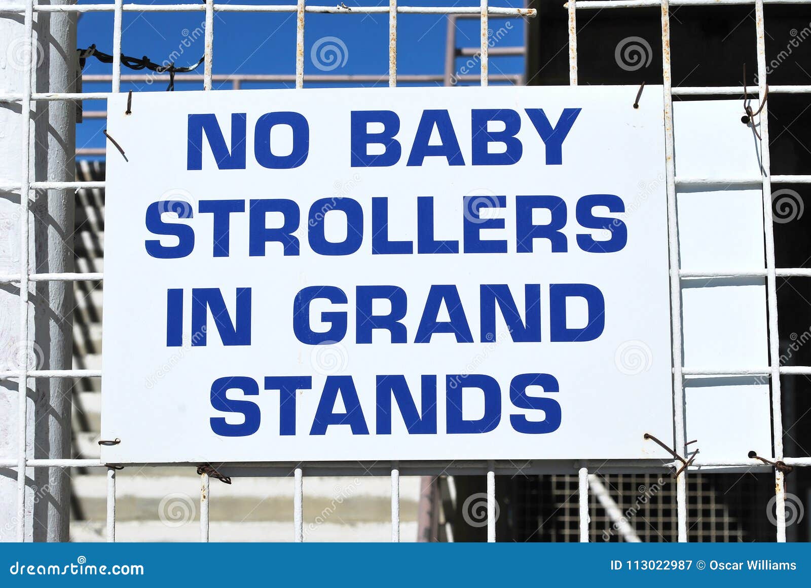 No baby strollers allowed. stock image. Image of grand - 113022987