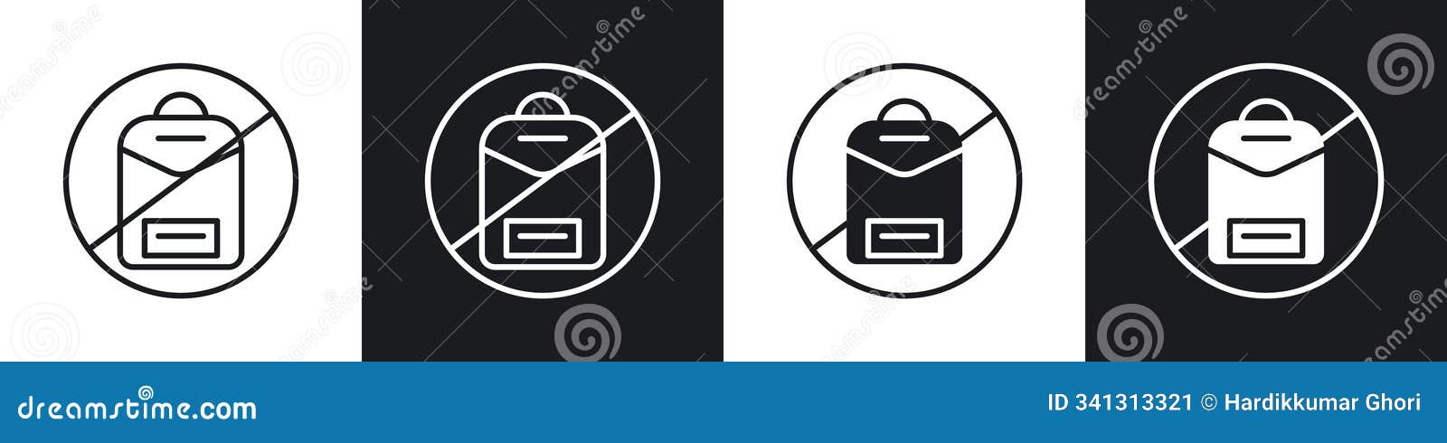 No backpacks allowed sign stock vector. Illustration of concept - 341313321